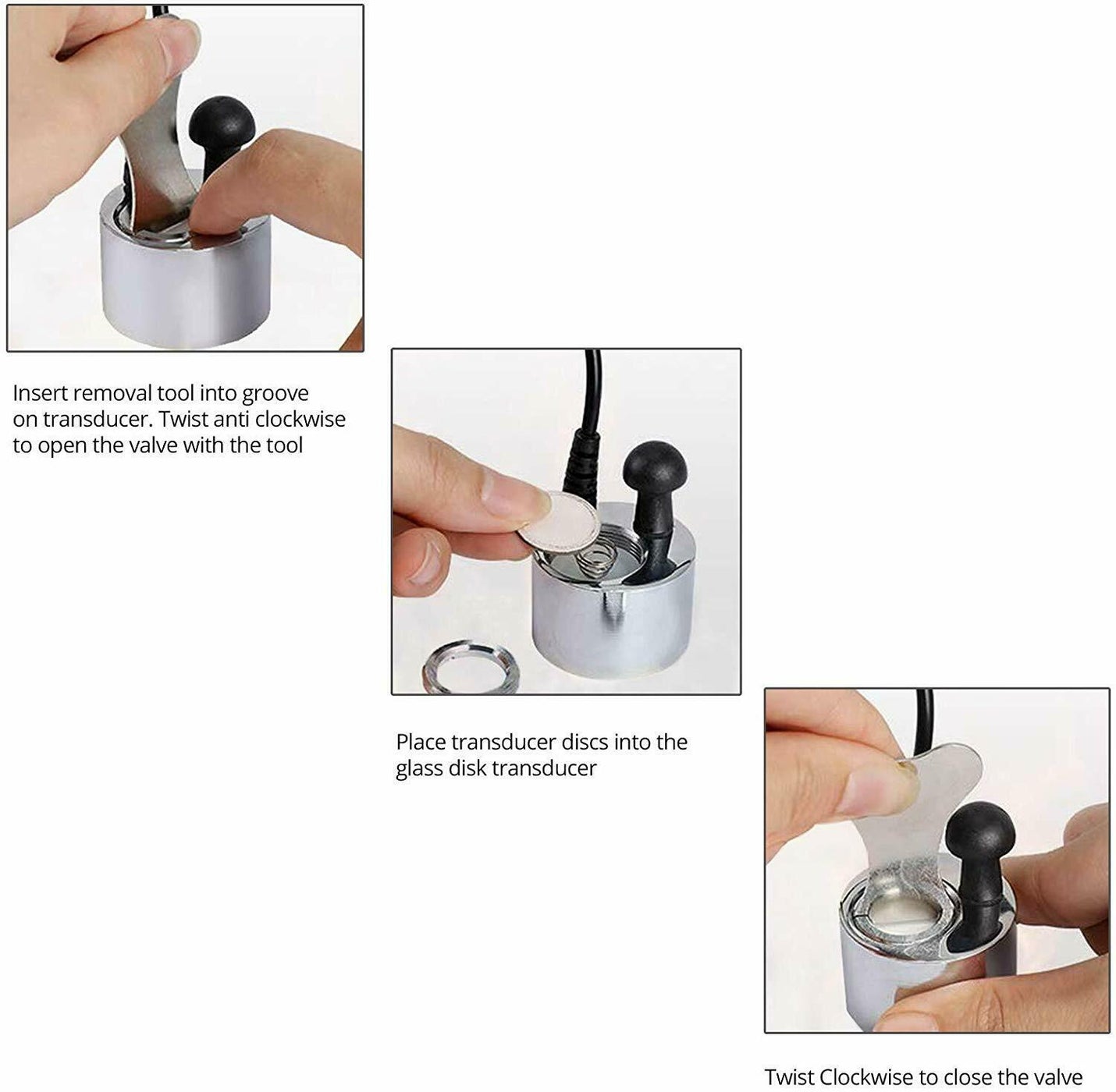 2 x Glass Disk Transducer Discs for DIPMPLEX Opti-Myst Electric Fire H ...