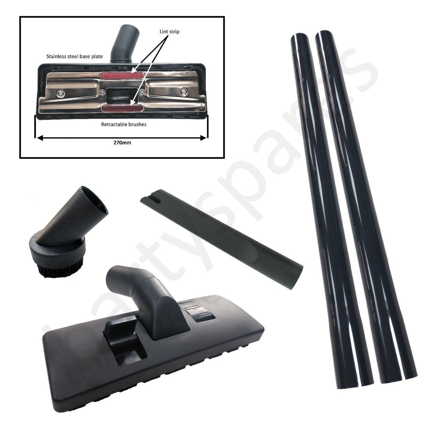 TITAN PARKSIDE SCREWFIX Vacuum Cleaner Hoover Rods Tool Kit Brush Nozz ...