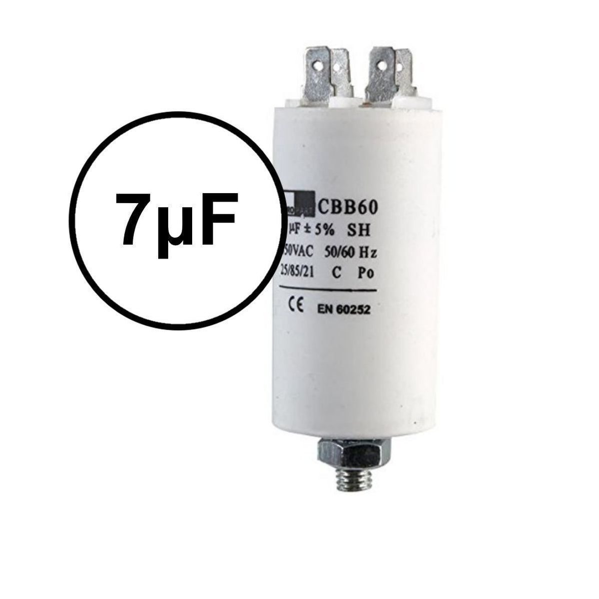 Candy, Hoover, Hotpoint Tumble Dryer Motor Capacitor 7UF µF microfarad ...