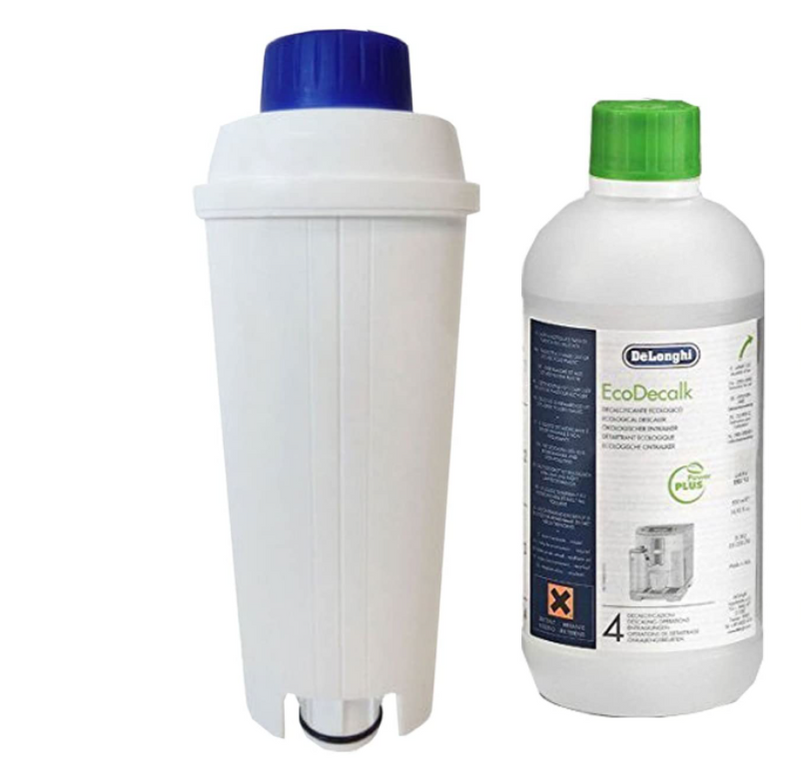 Delonghi Descaler 500ml & ECAM Water Filter Kit fits Coffee Maker Mach ...